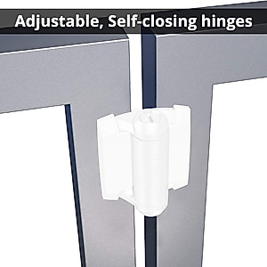 D&D Technologies TCA1S3WTS TruClose Regular Duty Gate Hinges for Self Closing Metal Gates Up to 66 lb (White, 2)