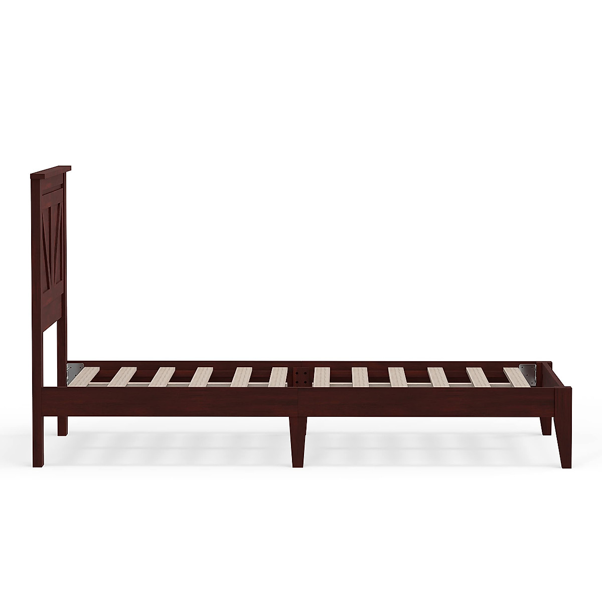 Glenwillow Home Farmhouse Solid Wood Platform Bed in Twin - Classic Cherry