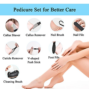 Callus Remover for Feet, 13-in-1 Professional Pedicure Tools Foot Care Kit, Foot Scrubber Electric Feet File Pedi for Hard Cracked Dry Dead Skin, 3 Rollers, 2 Speed, Battery Display (Black)