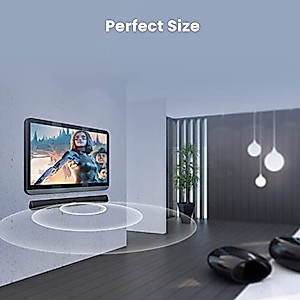 BESTISAN Sound bar, Soundbar Wired and Wireless Bluetooth 5.0 HDMI-ARC Speaker for TV (28 Inches, HDMI-ARC Connection, Optical Cable Included, DSP, Bass Adjustable, Wall Mountable)