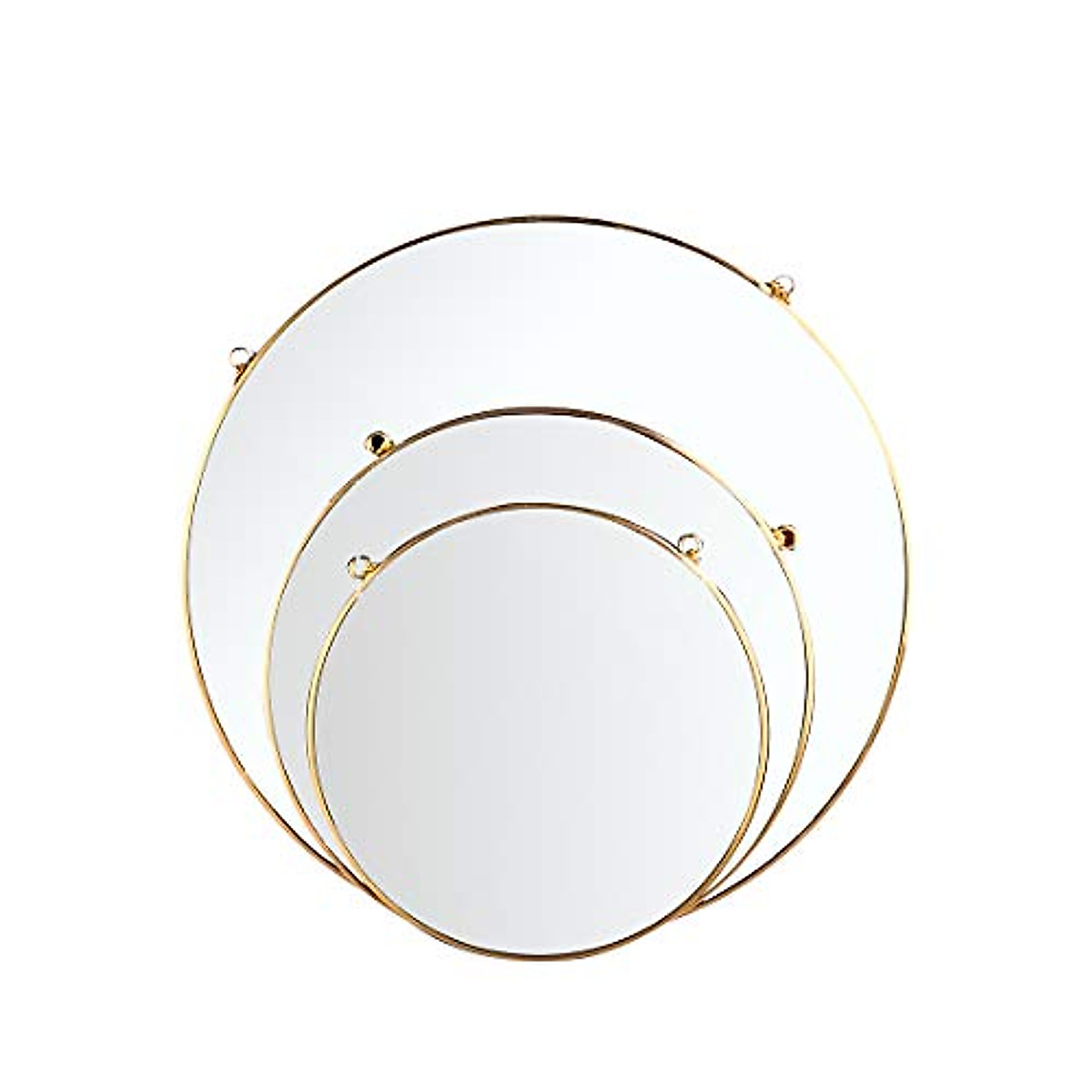 LONGWIN Hanging Wall Circle Mirror Decor Gold Geometric Mirror with Chain for Bathroom Bedroom Living Room 15.7"
