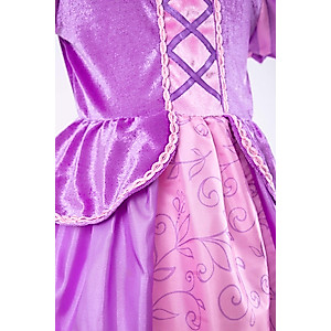 Little Adventures Rapunzel Princess Dress Up Costume (Medium Age 3-5) - Machine Washable Child Pretend Play and Party Dress with No Glitter