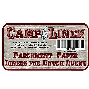CampLiner Parchment Dutch Oven Liners, 20” Disposable Paper Liners (20 Pack), New 50% Thicker Material
