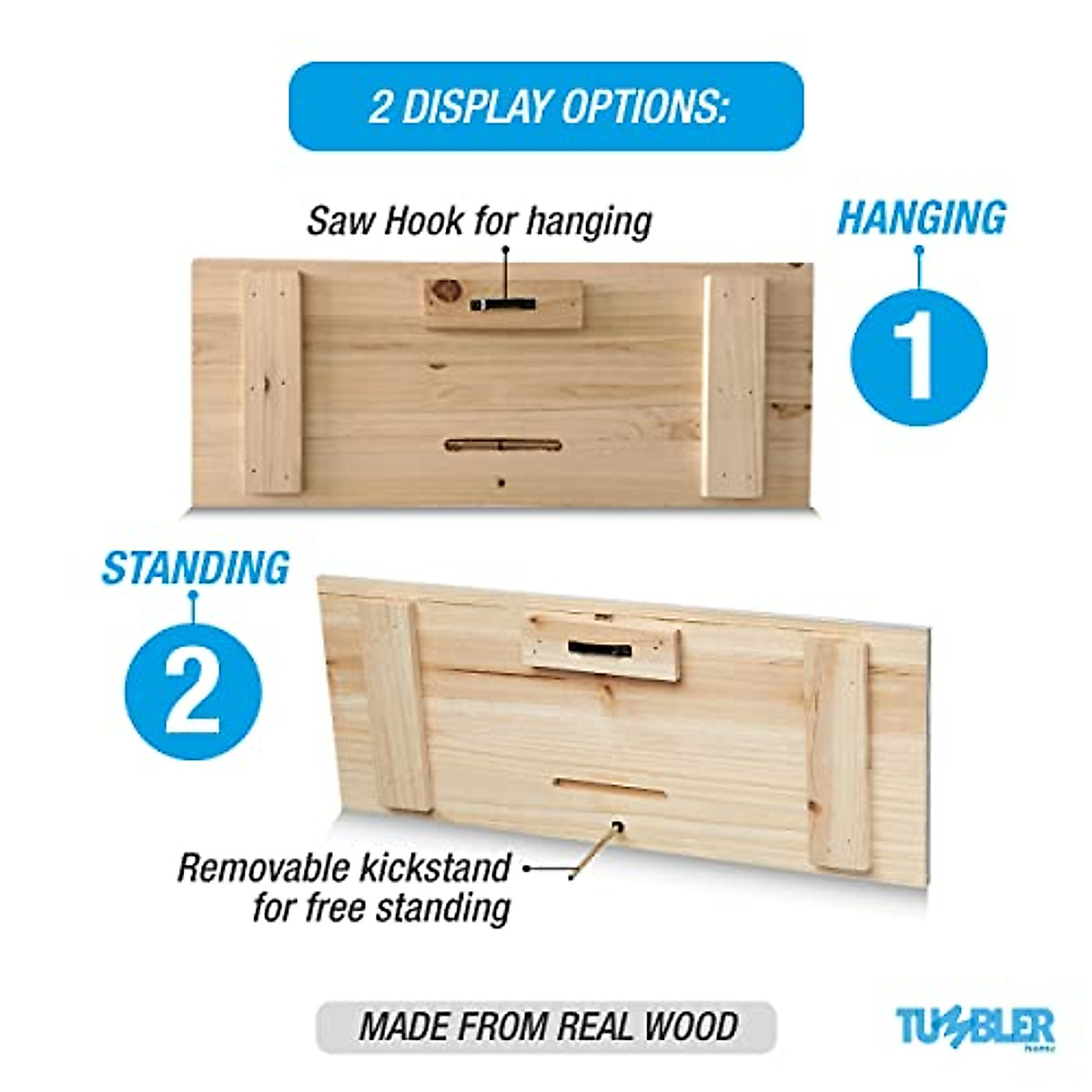 Tumbler Home Beach Wall Decor, Coastal Decorations for Home, Nautical Bathroom Décor, White Washed Pastel Beach Sign with Starfish