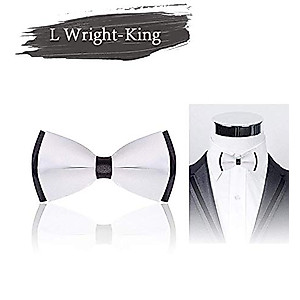 L Wright-King Mens Classic Pre Tied Satin Formal Tuxedo Bowtie Adjustable Black Video Game