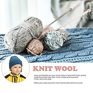 Newborn Baby Wool Hat Cap Turban Toddler Warm Hat Kids Baby Cap Set (White+Pink)