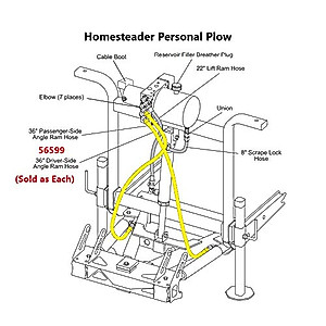 Professional Parts Warehouse Aftermarket 56599 Fisher / Western 1/4" x 36" Hose w/ FJIC Ends.