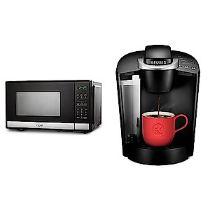 COMMERCIAL CHEF Small Microwave 0.9 Cu. Ft.Countertop Microwave with Touch Controls & Digital Display, Stainless & Keurig K-Classic Coffee Maker K-Cup Pod, Single Serve, Programmable, 6 to 10 oz