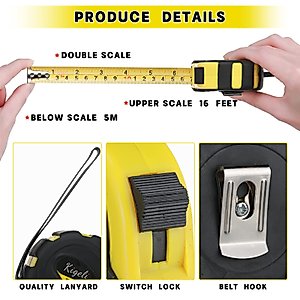 24 Pack 16 ft Retractable Tape Measure Tape Measure Bulk Self Locking Easy Read Measuring Tape Small Tape Measure Easy Read Tape Measure with Fractions 1/8 Measurement