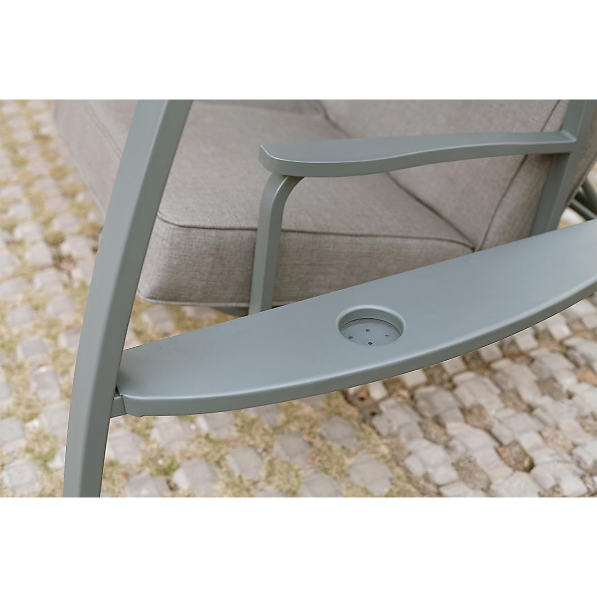 3-Seat Daybed Porch Swing with Cushions, 3 Person Patio Swinging Bench Chair, Outdoor Porch Swing with Adjustable Canopy & Weather Resistant Steel Frame(Minor Scratches)