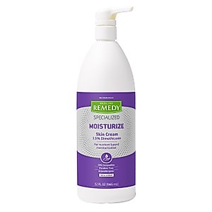 Medline Remedy Specialized Skin Cream (32 oz Bottle), Scented, 1.5% Dimethicone, Nourishing Moisturizer for Dry Skin, Sulfate-Free, Paraben-Free, Hypoallergenic Body Cream, Daily Lotion for Dry Skin