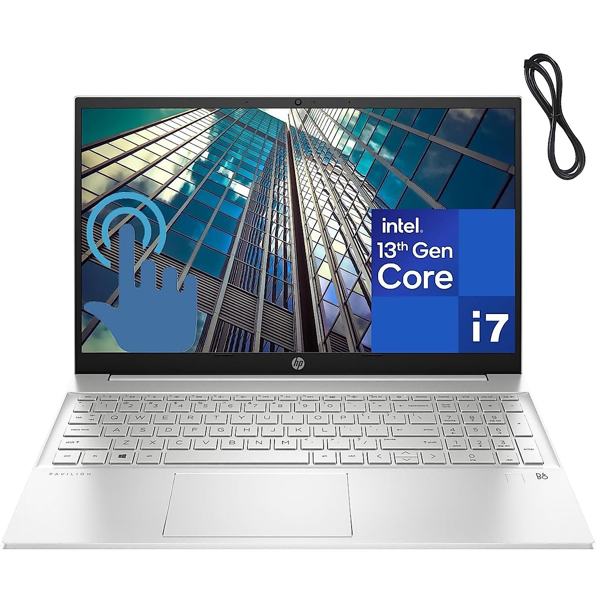 HP Pavilion 15 15.6" Touchscreen FHD Laptop Computer, 13th Gen Intel 10-Core i7-1355U, 64GB DDR4 RAM, 2TB PCIe SSD, WiFi 6, BT 5.3, Backlit KB, Fingerprint Reader, Windows 11, Zivcul