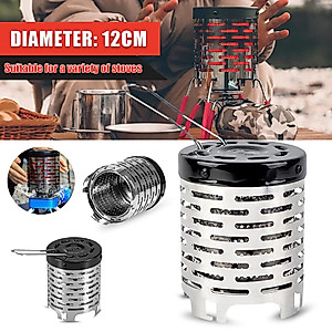 Camping Heated Stove,Outdoor Portable Stove Gas Heater Mini Stove Tent Heater Hand Warmer Winter Warm Stove For Indoor Outdoor Camping Hiking Equipment (Silver)