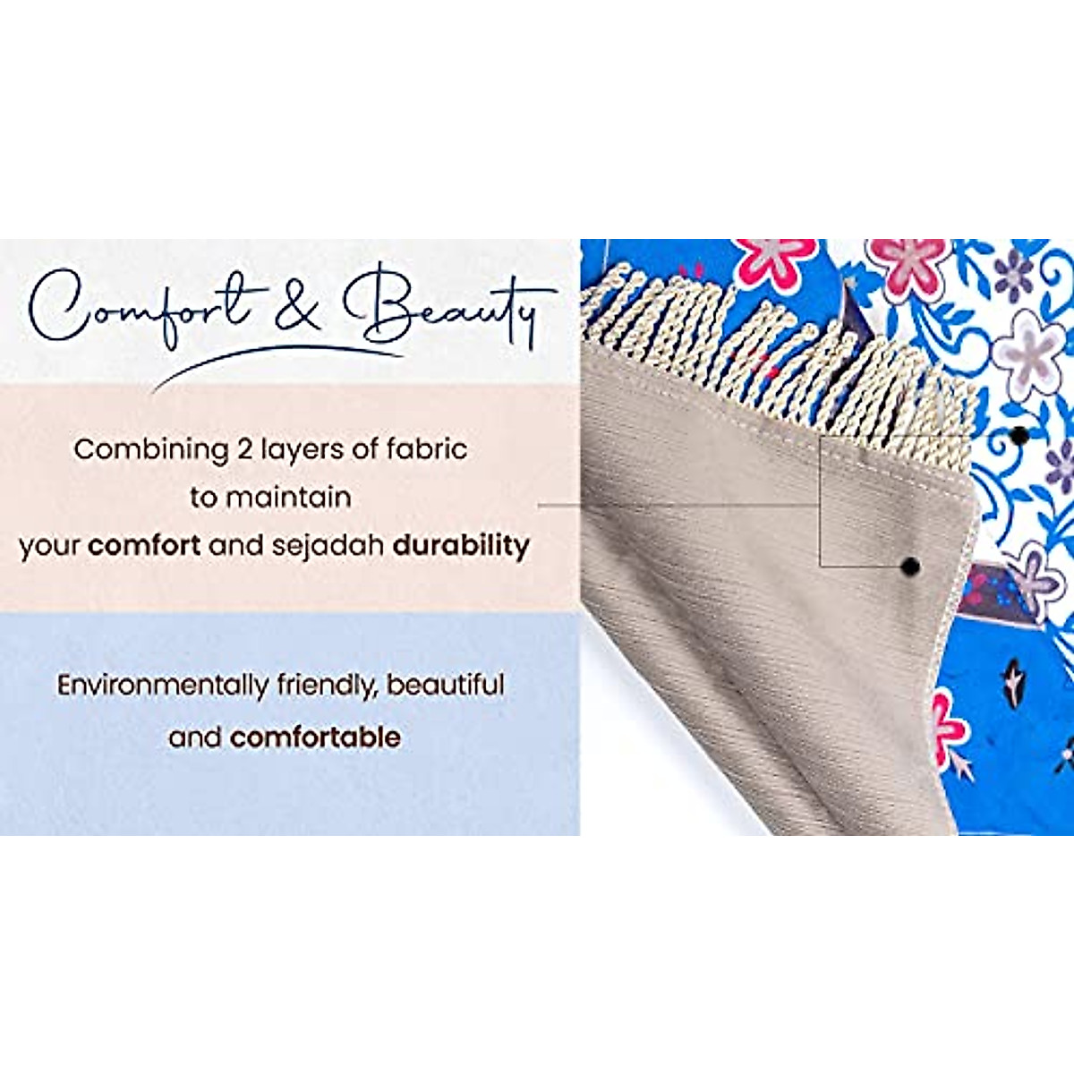 Luxury Velvet Prayer mat Islam Prayer Rug for Women Men Kids mats Muslim Blue Purple Islamic Rug Ramadan Gift eid salat janamaz sajjadah with Beads and Compass, 27.3x43 inch