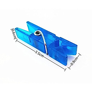 yueton 50pcs Mini Colorful Clear Plastic Clothespins Clip, Clothes Line Clips, Clothesline Utility Clips