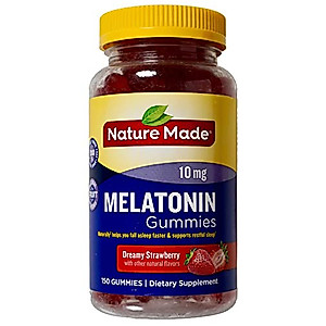 Nature Made Melatonin 10mg Dreamy Strawberry Natural Flavors, 150 Gummies