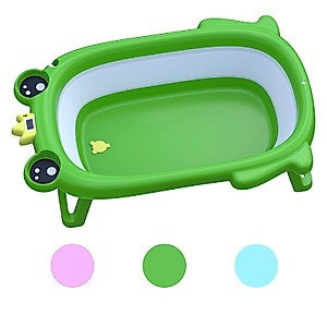 Multipurpose tub-pet tub- Foldable tub- Water Basin- Thermometer Equipped tub- Space Saving tub (Green)