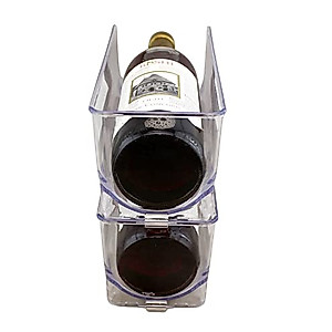 Dependable Industries Set of 4 Stackable Countertop Horizontal Fridge and Freezer Wine Bottle Holder Home Dining Room and Kitchen Storage BPA Free Plastic