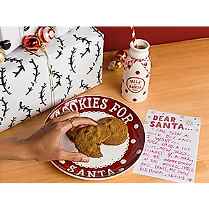 Pearhead Christmas Cookies for Santa Plate, Milk Jug and Dear Santa Notepad Set, Holiday Home Decorations, Christmas Eve Family Traditions, Christmas Gift Ideas For Kids, 3 Piece Set