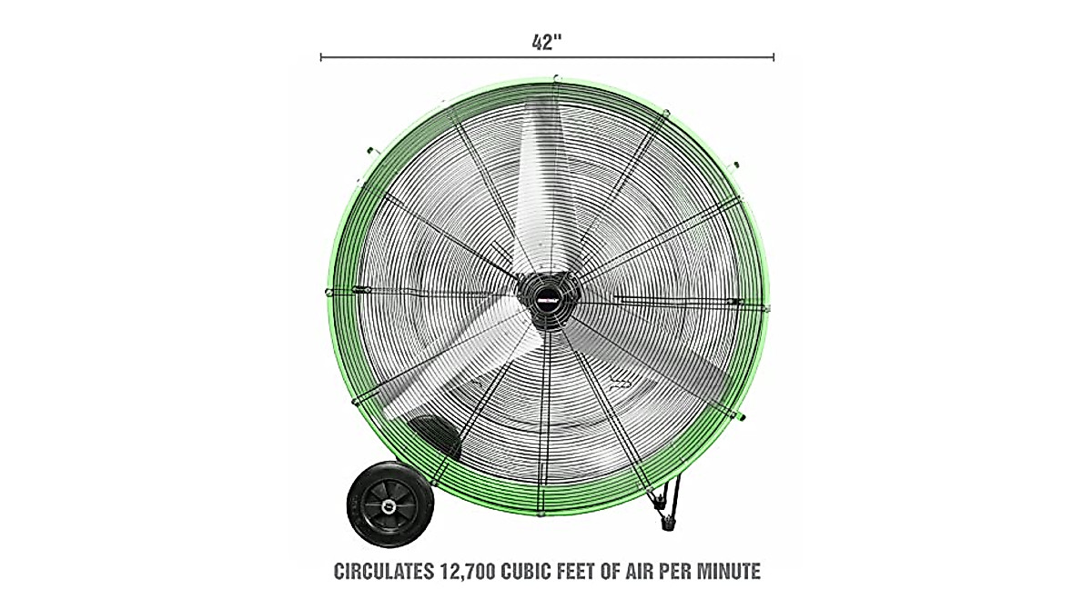 OEMTOOLS 42-inch Industrial Barrel Fan with Wheels - Powerful Cooling