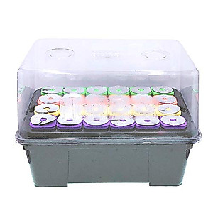 DWC Cloner Rooting Recirculating System 24 Site Cutting Clone and Seeding Root 2 in 1 Deep Water Cloner 24 Site with Clear Humidity Propagation Dome (Black)