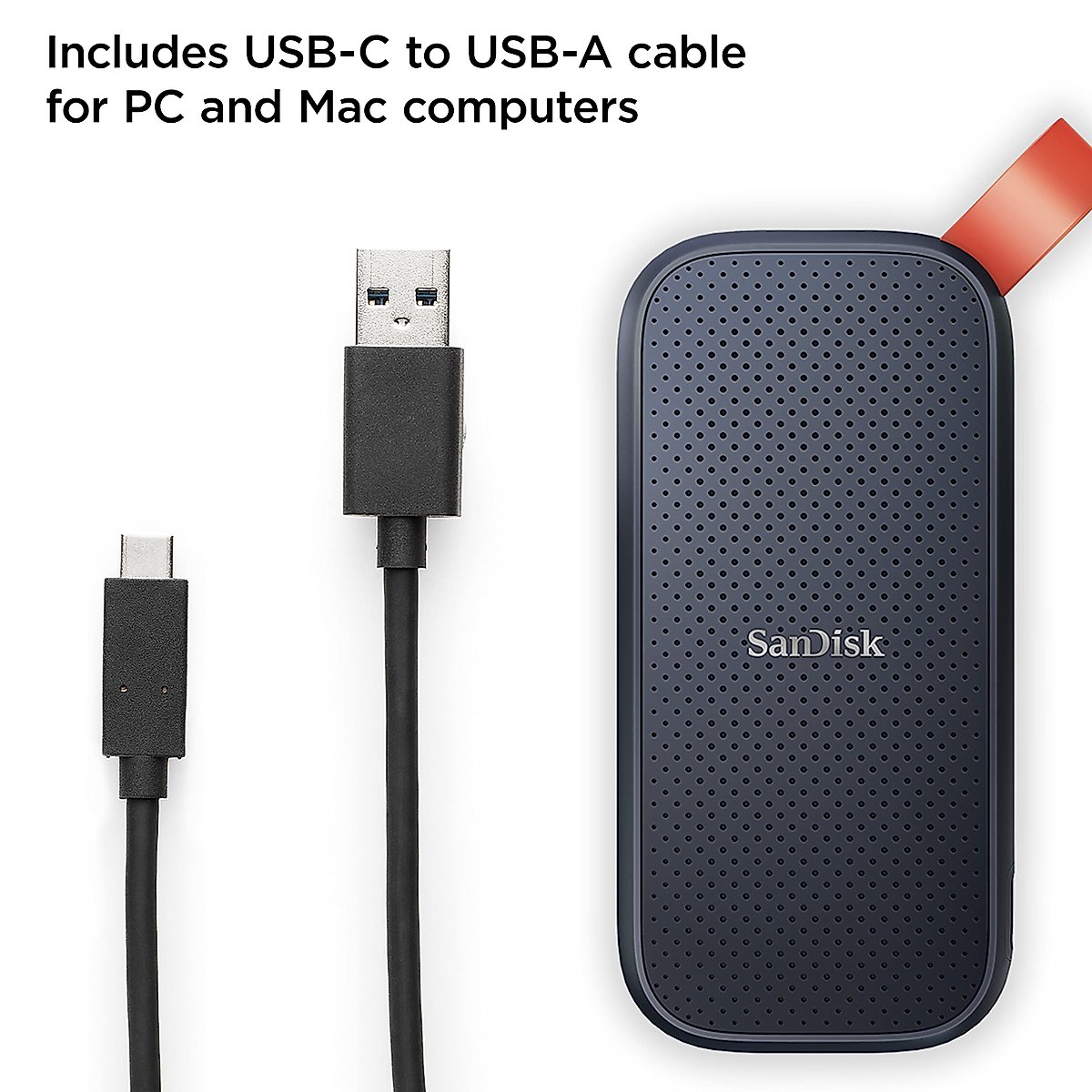 SanDisk 1TB Portable SSD - Up to 800MB/s, USB-C, USB 3.2 Gen 2, Updated Firmware - External Solid State Drive - SDSSDE30-1T00-G26