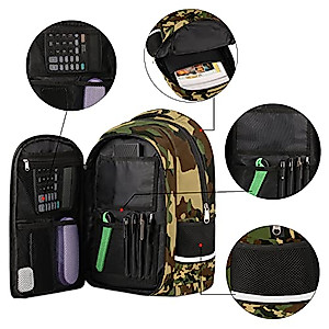 TropicalLife Camouflage Modern Camo Backpacks Bookbag Stationery Storage backpack Shoulder School Computer Hiking Gym Travel Casual Travel Daypack