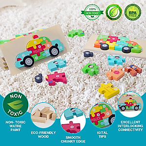 Wooden Puzzles for Kids Ages 3-5 Wooden Puzzles for Toddlers 2-4 Years 4 Pack Animal Puzzles for Kids 3 4 5 Years Old, Montessori Toys for Toddlers 2 Years Old.