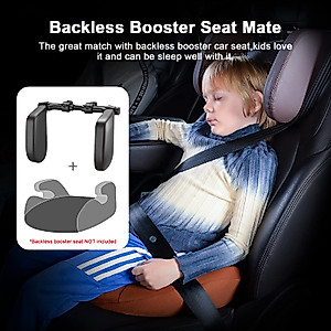 [Extended Edition] Car Headrest Pillow for Kids, Buluby Premium Sleeping Head & Neck Support for Rear Seat Passengers -Beige