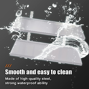 DULNICE Stainless Steel Shelf 39.4" x 12.6" Commercial Wall Mounted Floating Shelving with Brackets, Adjustable Heavy Duty Microwave Metal Shelves Rack for Restaurant Kitchen Home Hotel Bar Garage