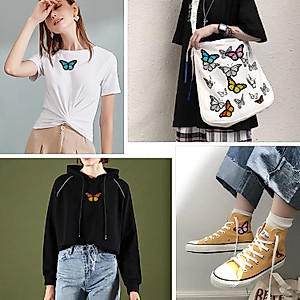 20pcs Butterfly Iron on Patches, 2 Size Embroidered Sew Applique Repair Patch