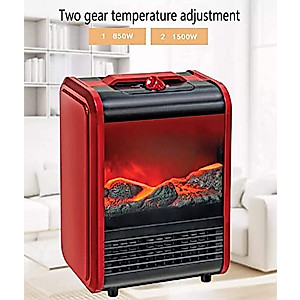 VOMKR Large Electric Stove Fires Freestanding, 1500W Freestanding Indoor Electric Fireplace with Thermostat Control Portable Freestanding Fireplace