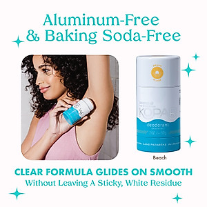 Kopari Aluminum Free Coconut Deodorant, Non Toxic & Clean Plant-Based, No Aluminum, Parabens or Baking Soda, Long Lasting Protection, Beach 2 Pack