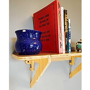 Grassracks Bamboo Floating Shelves - Strong Wall-Mounted Shelf (Single Shelf)