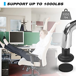 Chair Feet Wheel Stopper,Replacement Office Chair Caster Wheels to Fixed Stationary Castors,Low Profile Bell Glides Set of 5