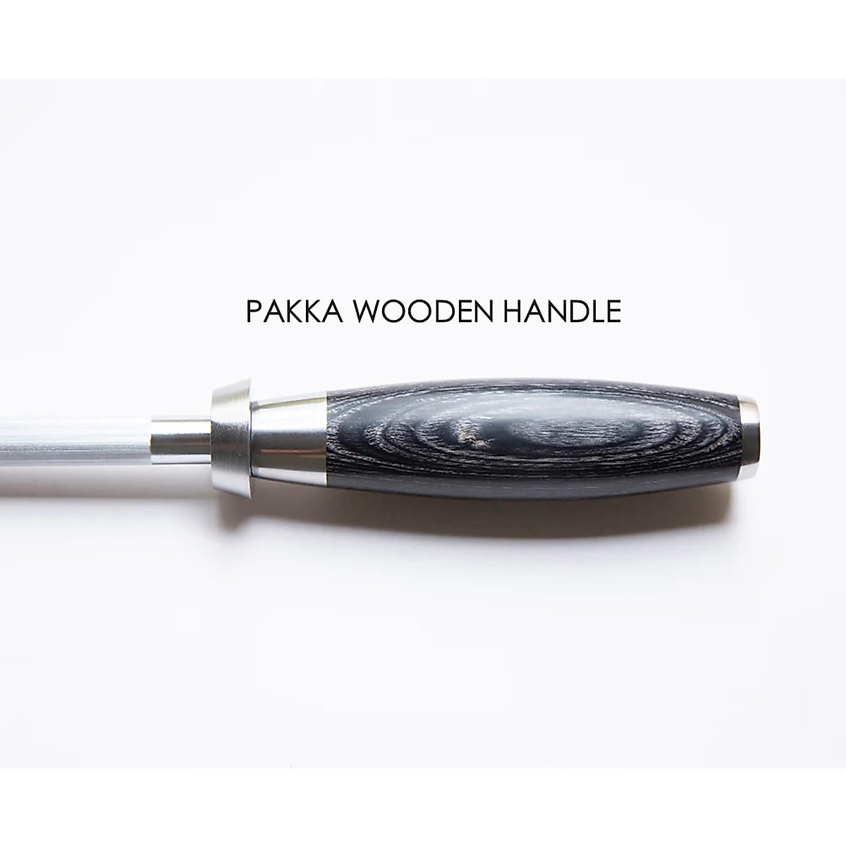 KANKA Sharpening Rod - Honning Tool. Premium 9 inch High Carbon Stainless Steel rod. Pakka Wood Handle. Easy to Use Honer for Knives and blades.