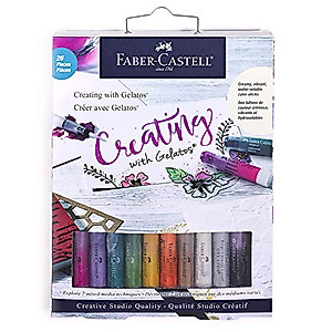 Faber-Castell Creating with Gelatos - Mixed Media Water-Soluble Art Crayons and Accessory Set - Arts and Crafts for Adults, Multi
