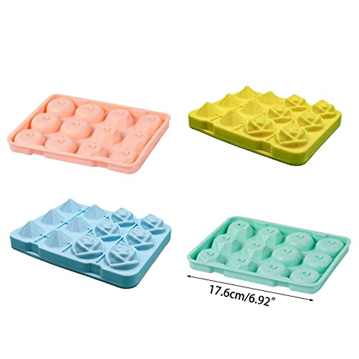 Rose Flower Ice-Cubes Tray Mold Reusable Ice-Cubes Maker Resin Mold Silicone Ice-Cream Molds Party Bar Kitchen-Tools Rose Flower Mold