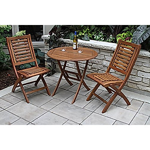 Folding Eucalyptus Side Chair Fully Assembled, 2 pack