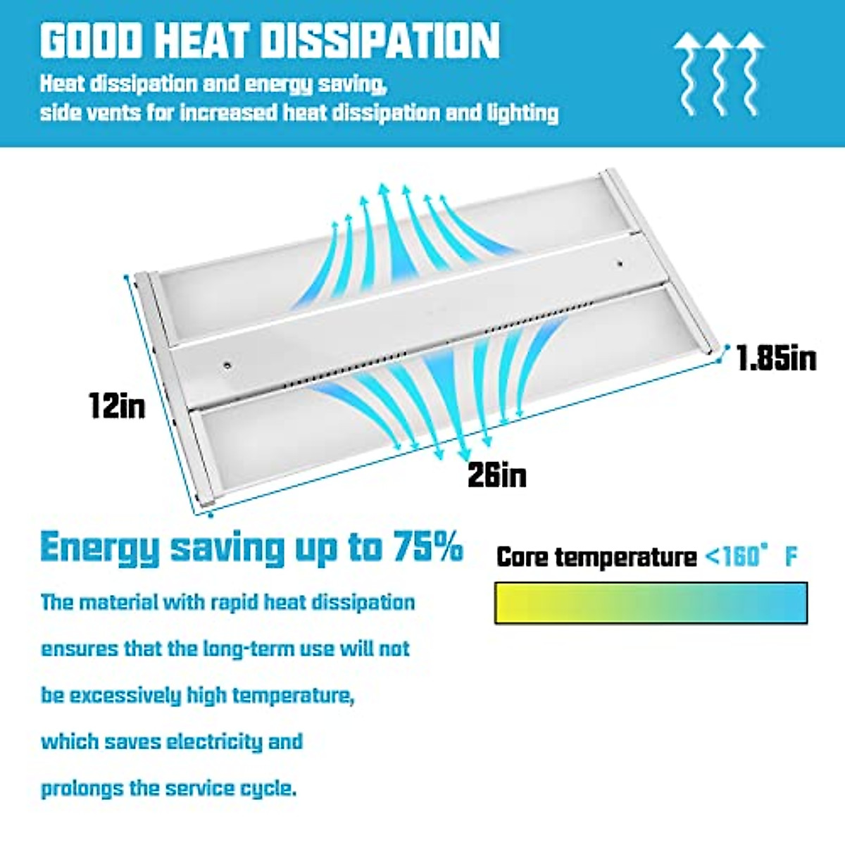 WEINATECH 2FT LED Garage Lights Shop Light LED Dimmable,100W 5000K Daylight Beam Angle Adjustable Linear High Bay Lights,Led Shop Lights for Workshop,Warehouse,Garage,Workbench,Supermarket(1 Pack)