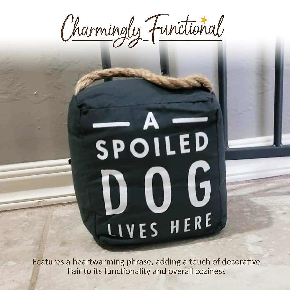 Pavilion Gift Company 72198 Spoiled Dog Door Stopper, 5 x 6, Black