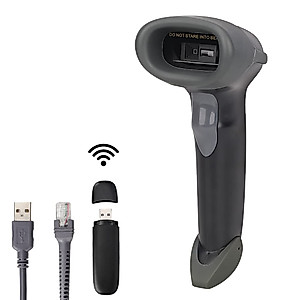 328 Feet Distance 1D CCD Wireless Bar Code Scanner for for PC Computers, UNIDEEPLY 2 in 1 (433MHZ Wireless & USB Wired) Automatic Barcode Reader Handheld USB Receiver for Store Supermarket, Warehouse