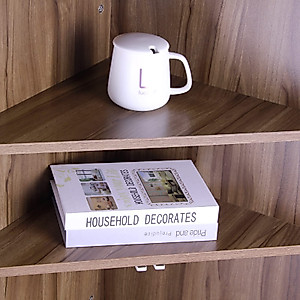 sogesfurniture Corner Cabinet with Doors and Shelves, 3-Tier Freestanding Floor Corner Storage Cabinets for Small Space, Bathroom, Living Room, Kitchen, Bedroom