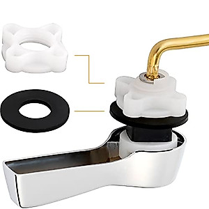 Hibbent Universal Front Mount Toilet Handle Tank Flush Lever Replacement Handle with Stainless Steel Flapper Chains for Most Front Mount Toilets- Chrome Finish Toilet Handle