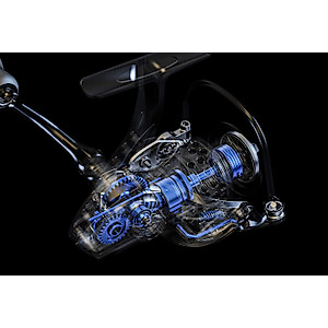 Dorisea Fishing Reel 7+1 Stainless Steel BB Ultra Smooth Aluminum Spinning Fishing Reel,Lightweight Spinning Reel for Freshwater Saltwater Fishing, Come with 109 yds Braided Line (CF4000)