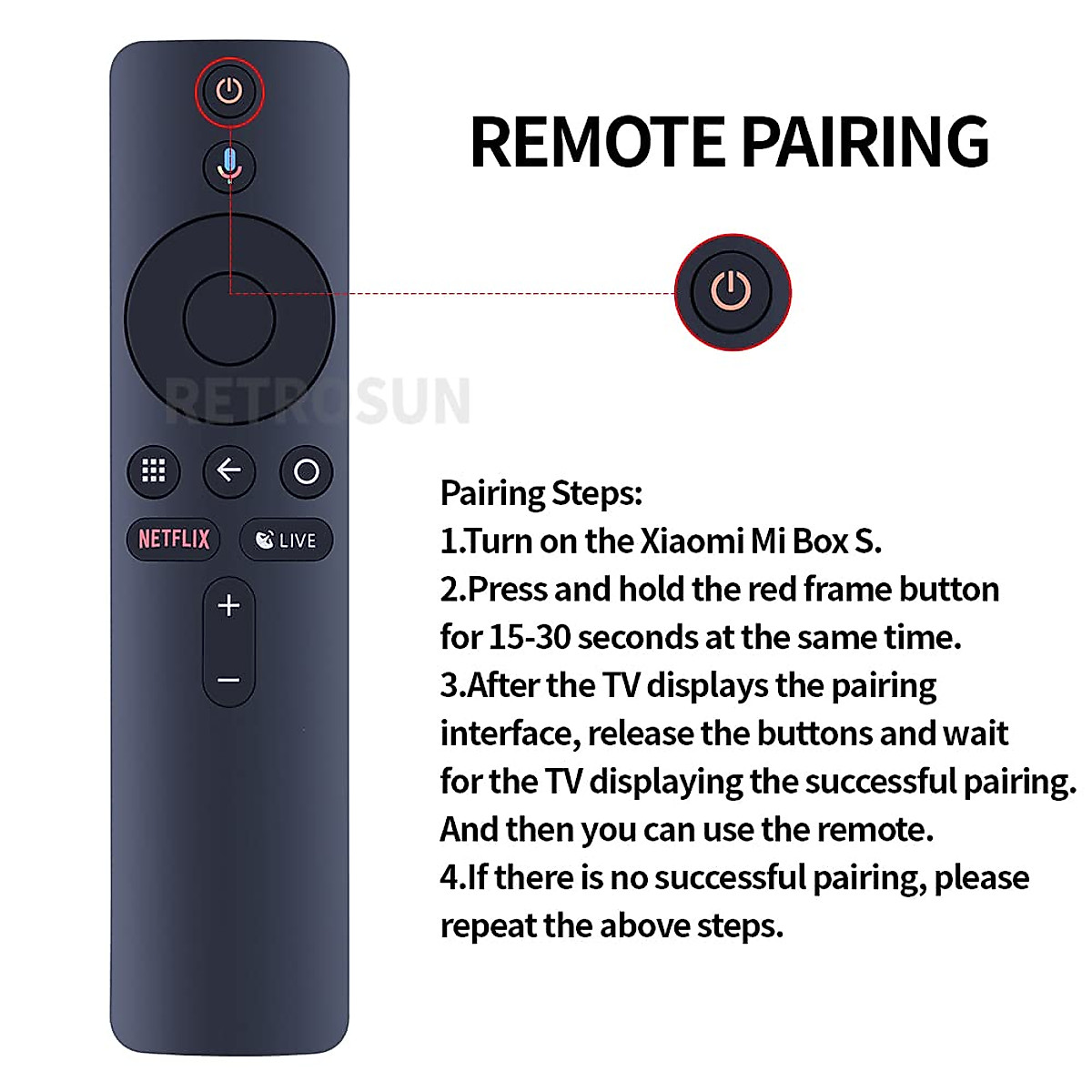 XMRM-006 Replacement Voice Remote Control Compatible for Xiaomi XIAO MI Box S XMRM006 Remote Controller with Netflix Live Shortcut Keys