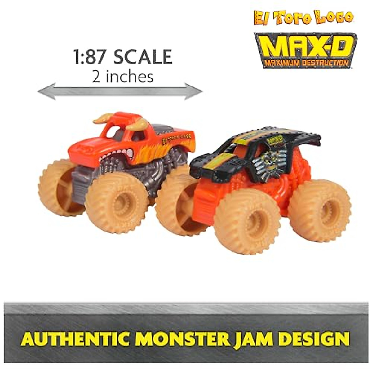Monster Jam Mini, El Toro Loco Venom Velocity Scorpion Playset, 2 Exclusive Die-Cast El Toro Loco and Max-D Monster Truck, Kids Toys for Boys Ages 3 and Up