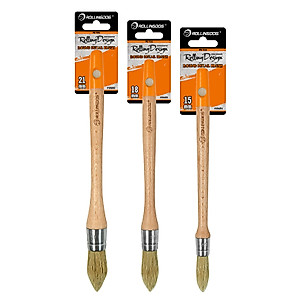 ROLLINGDOG Trim Paint Brush-3PC Trim Brush Set,Small Paint Brush, Edge Painting Tool for Windows, Walls,Doors(15mm,18mm,21mm)