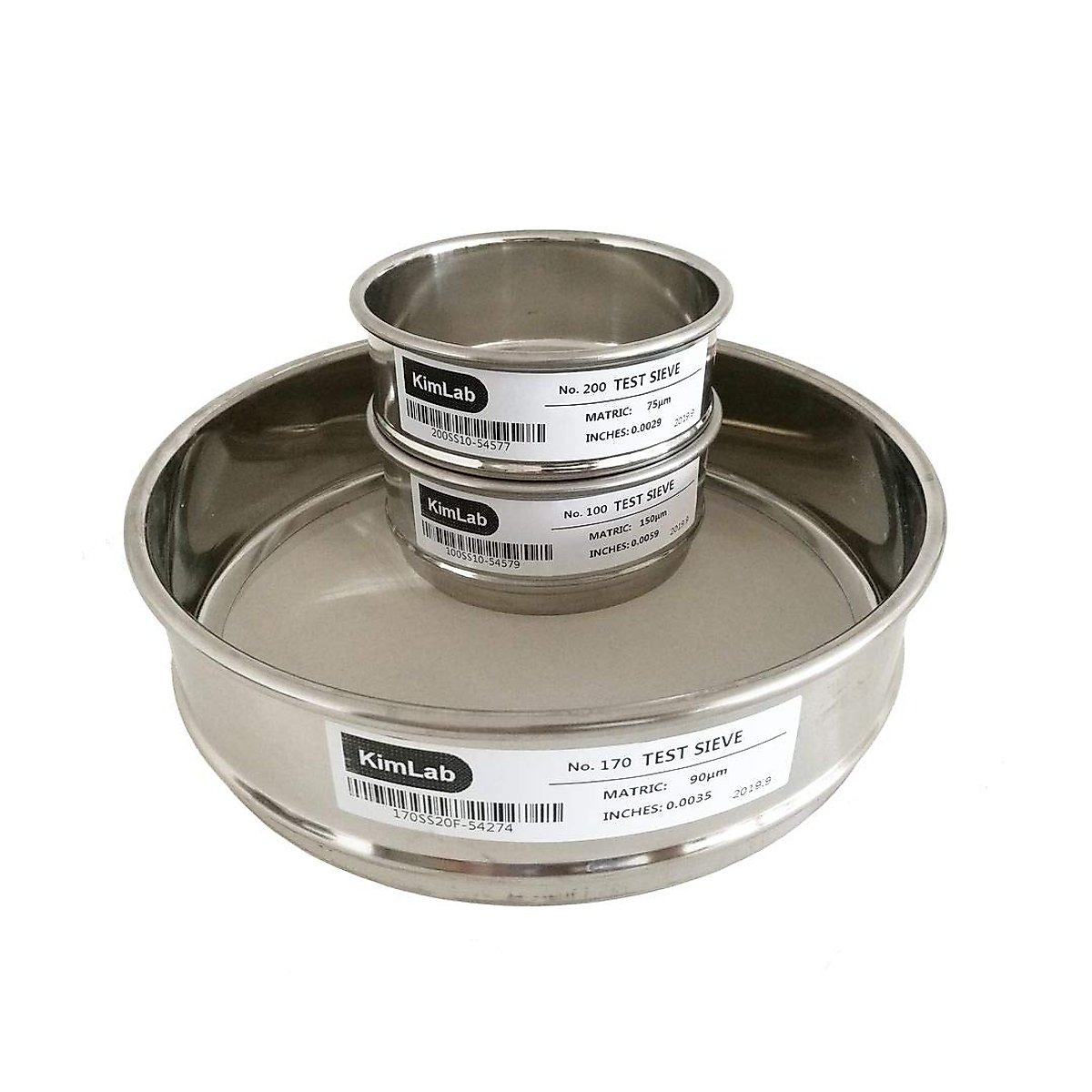 KimLab SS10 Φ10cm Test Sieve Catch Pan and Lid
