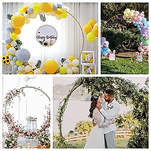 Kapaga Round Balloon Arch Kit, 7.2ft(2.2m) Golden Circle Balloon Garland Backdrop Frame Stand for Birthday,Party, Wedding, Graduation,Baby Shower Photo Background Decorations (2.2M)